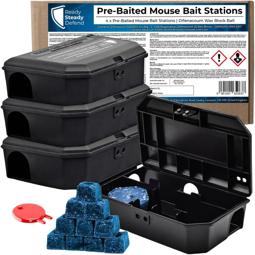 Pre Baited Mouse Boxes (Pack of 4)