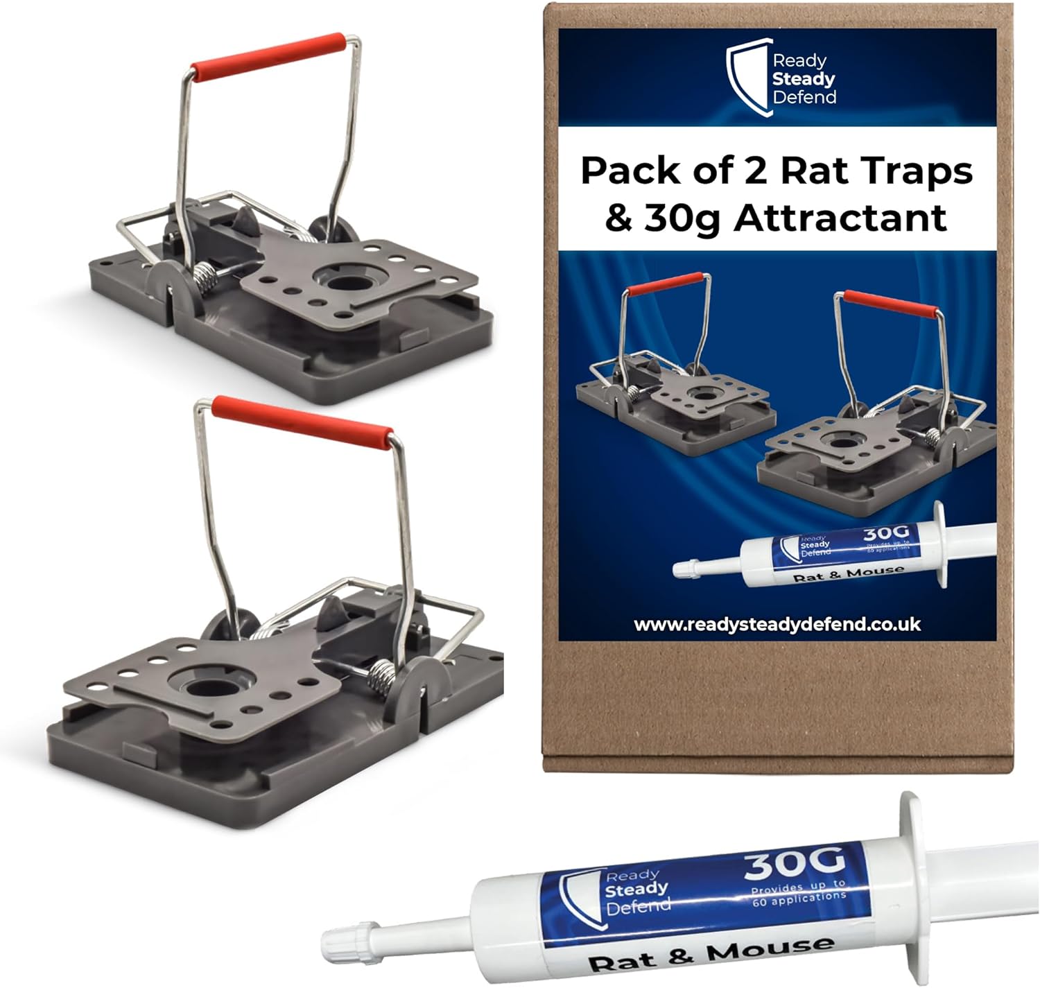 Professional Rat Traps with Non-Toxic Rodent Bait - 30G