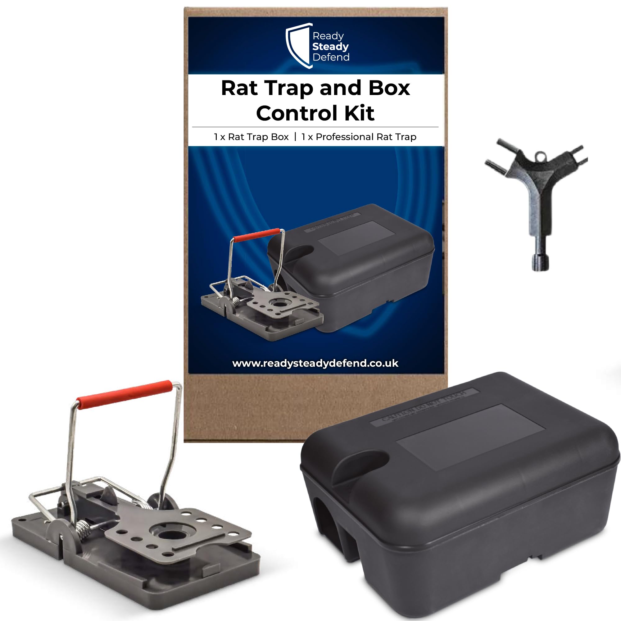 Rat Box & Trap Kit - Indoor & Outdoor Rat Trap and Box
