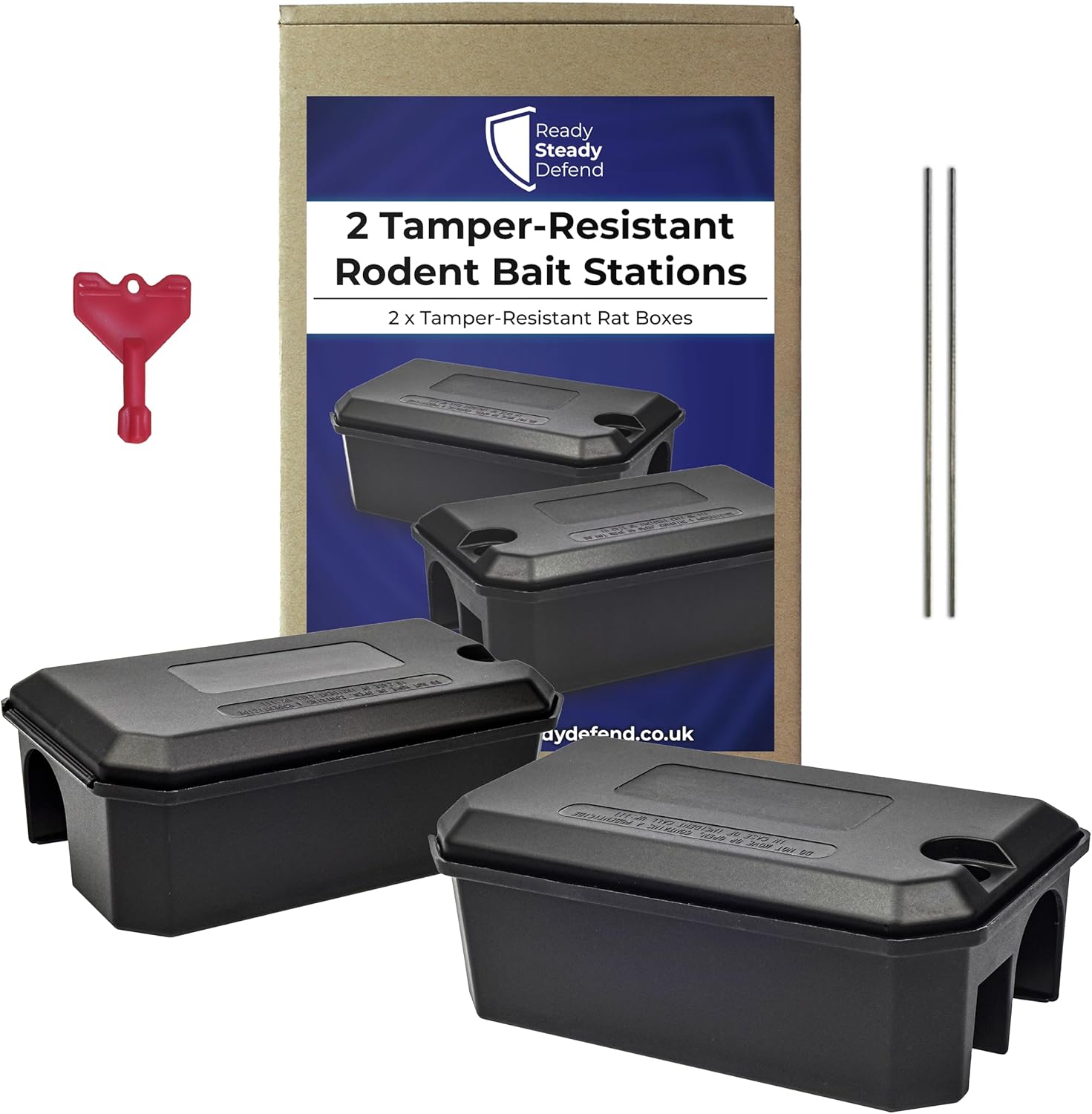 2 Compact Rodent Bait Stations