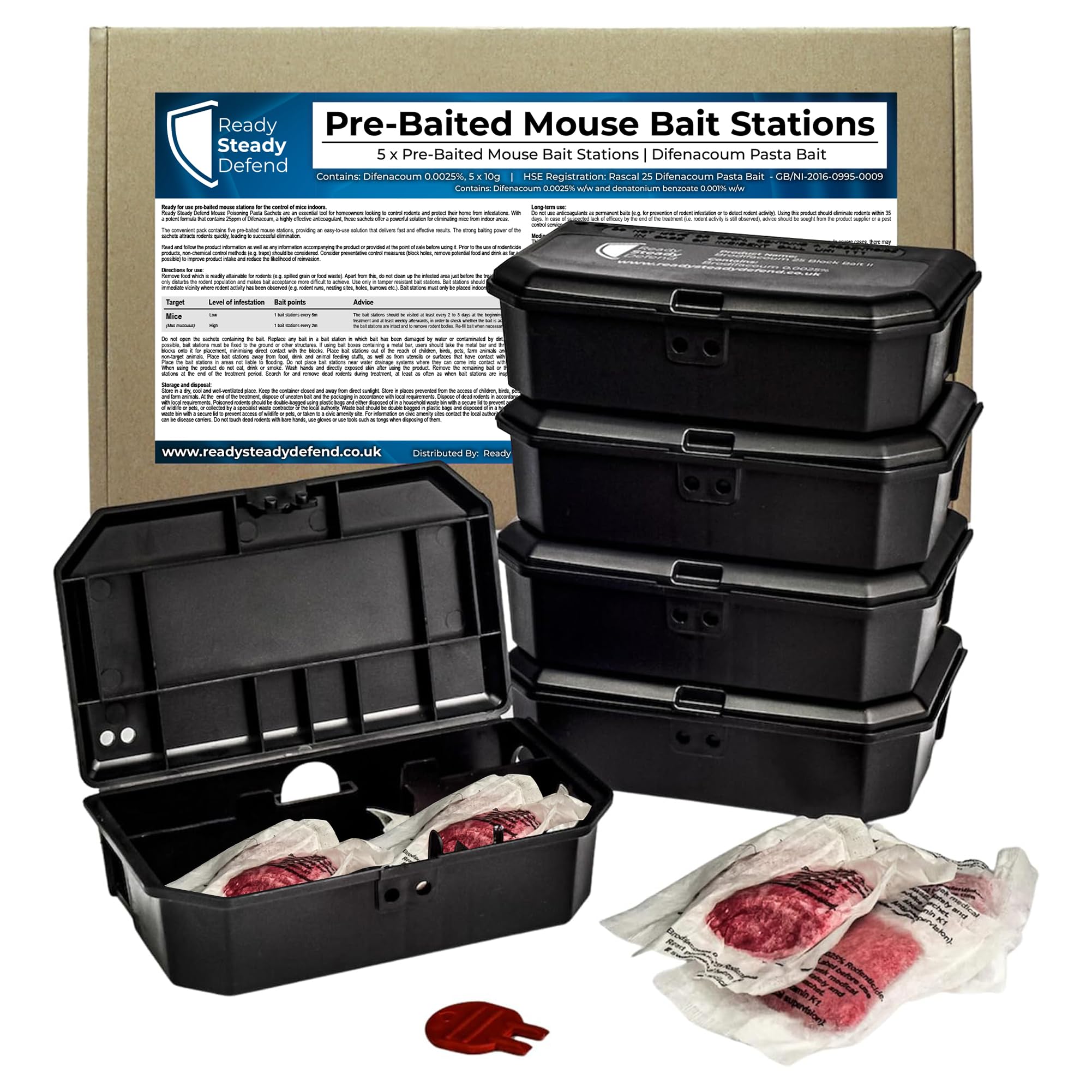 Pre Baited Pasta Mouse Boxes - 5 Pack